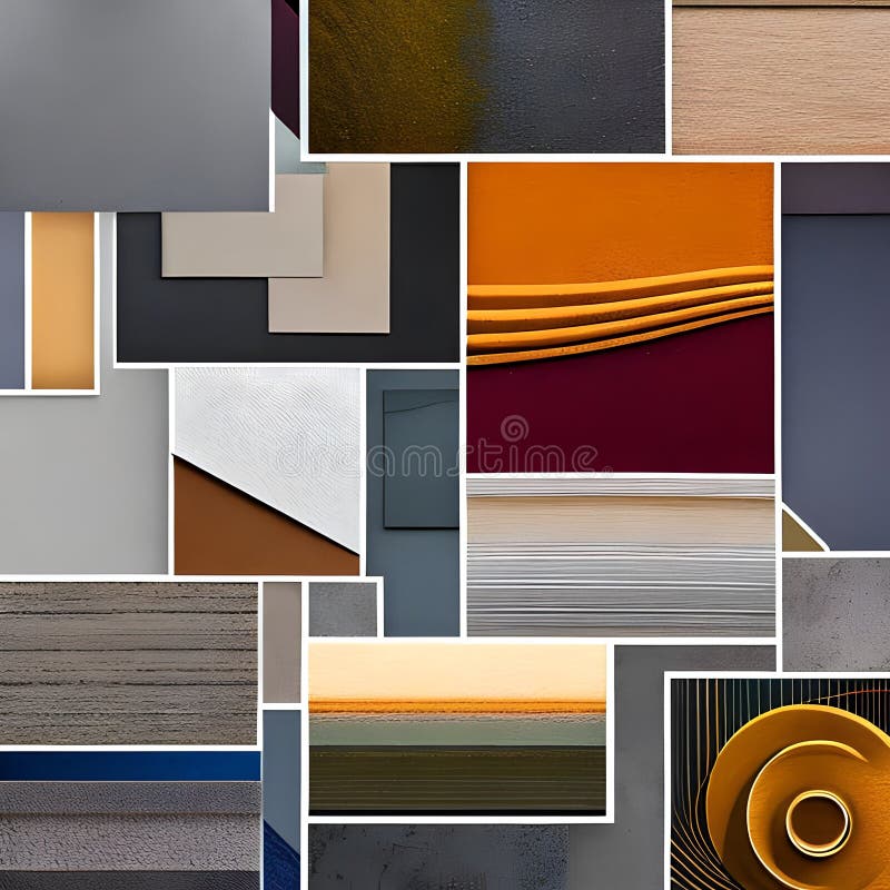 A Collage of Abstract Shapes, Textures, and Layers, Creating a Dynamic ...