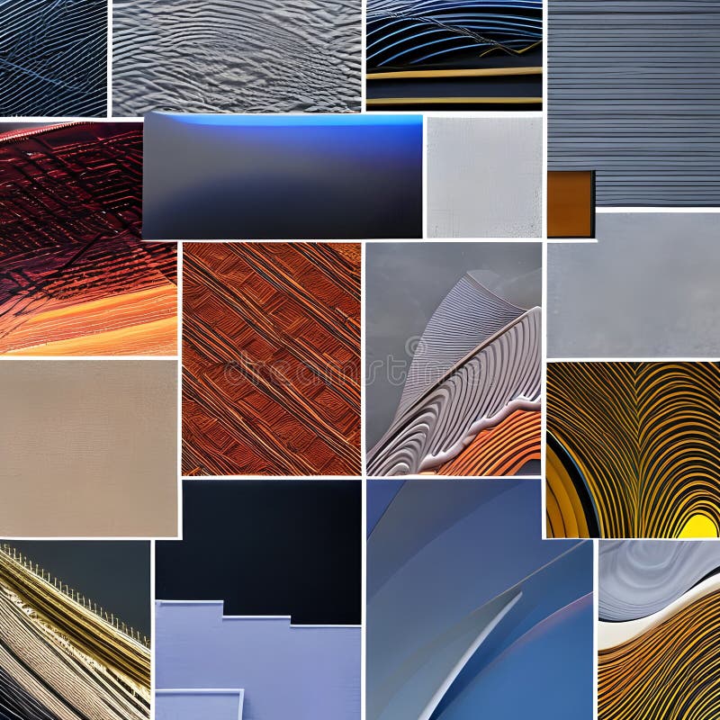 A Collage of Abstract Shapes, Textures, and Layers, Creating a Dynamic ...