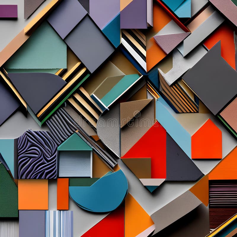 A Collage of Abstract Shapes, Textures, and Layers, Resulting in a ...