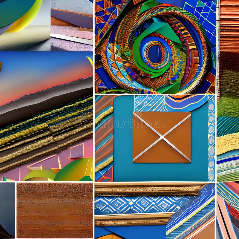 A Collage of Abstract Shapes, Textures, and Layers, Resulting in a ...