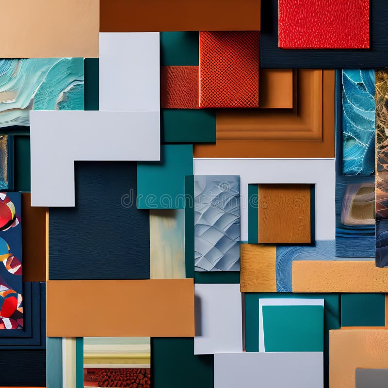 A Collage of Abstract Shapes, Textures, and Layers, Resulting in a ...