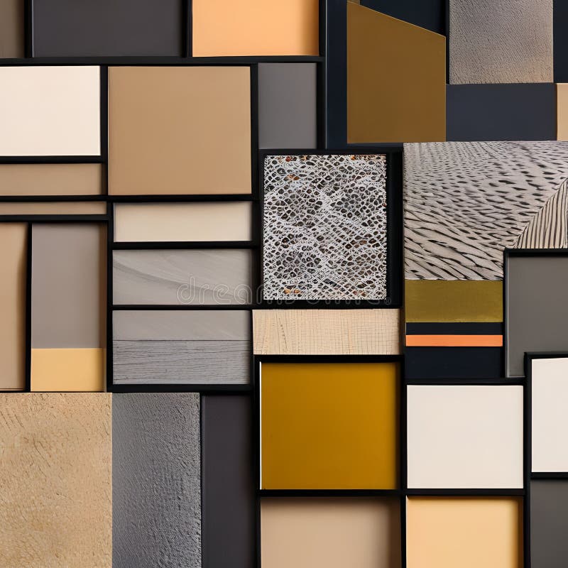 A Collage of Abstract Shapes, Textures, and Layers, Resulting in a ...