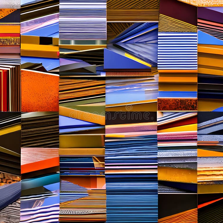 A Collage of Abstract Shapes, Textures, and Layers, Resulting in a ...