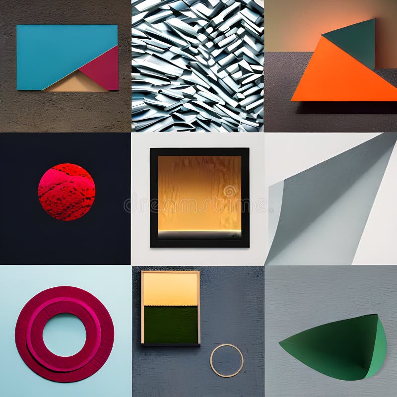 A Collage of Abstract Shapes, Textures, and Layers, Resulting in a ...