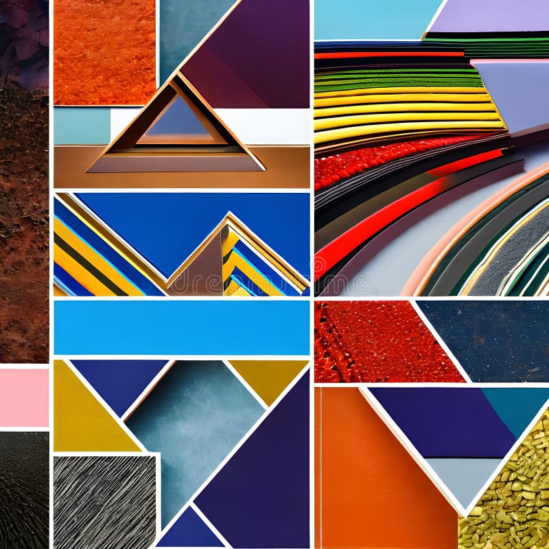 A Collage of Abstract Shapes and Textures in a Vibrant and Energetic ...