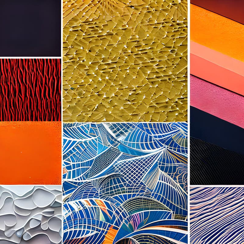 A Collage of Abstract Shapes and Textures in a Vibrant and Energetic ...