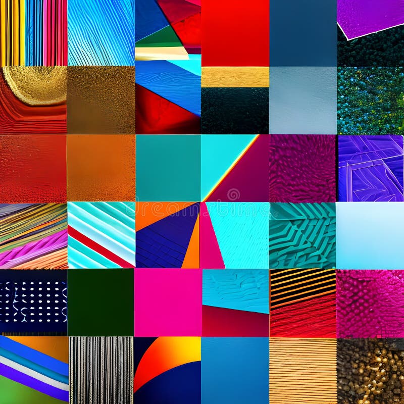 A Collage of Abstract Shapes and Textures in a Vibrant and Energetic ...