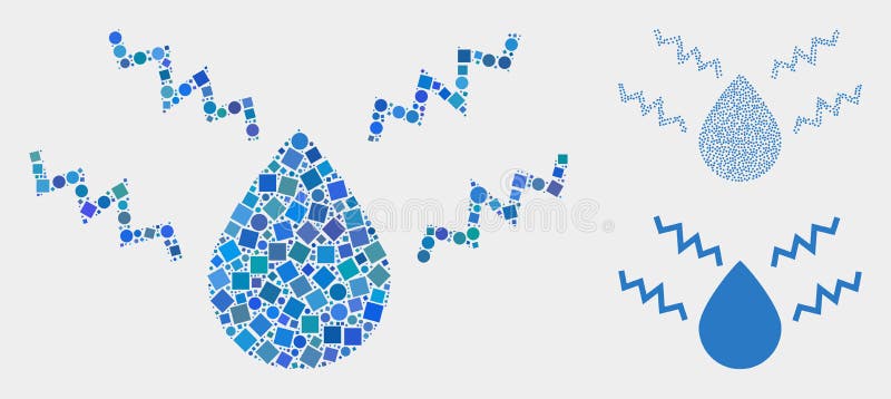 Acid Drop Icon Mosaics of Squares and Circles Stock Vector ...