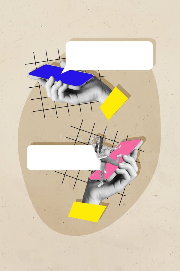 Collage Advertisement New Smartphone Messenger Notification Useful ...