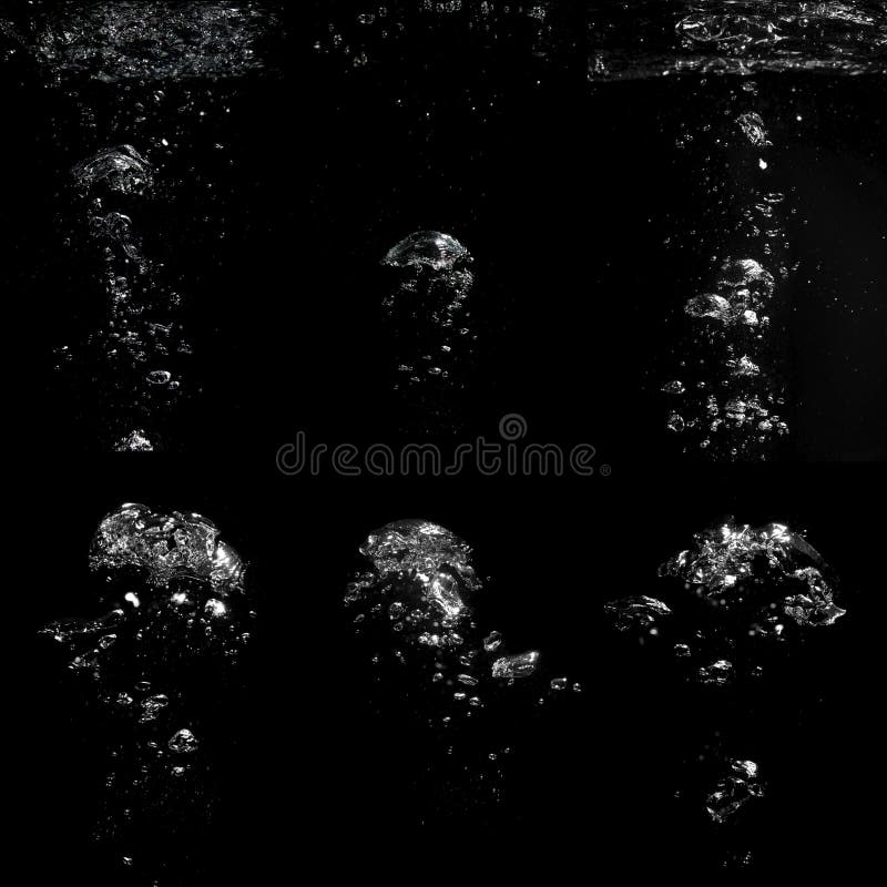 Collage with Air Bubbles in Water on White Background Stock Photo ...