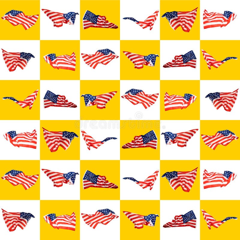 Collage of American Flags, Many Flags, USA Stock Photo - Image of ...