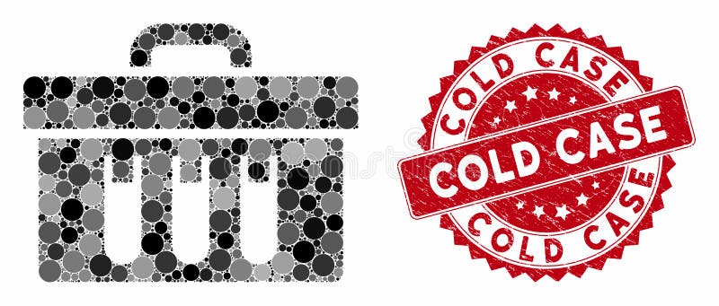 Collage Analysis Case with Scratched Cold Case Stamp Stock Vector ...