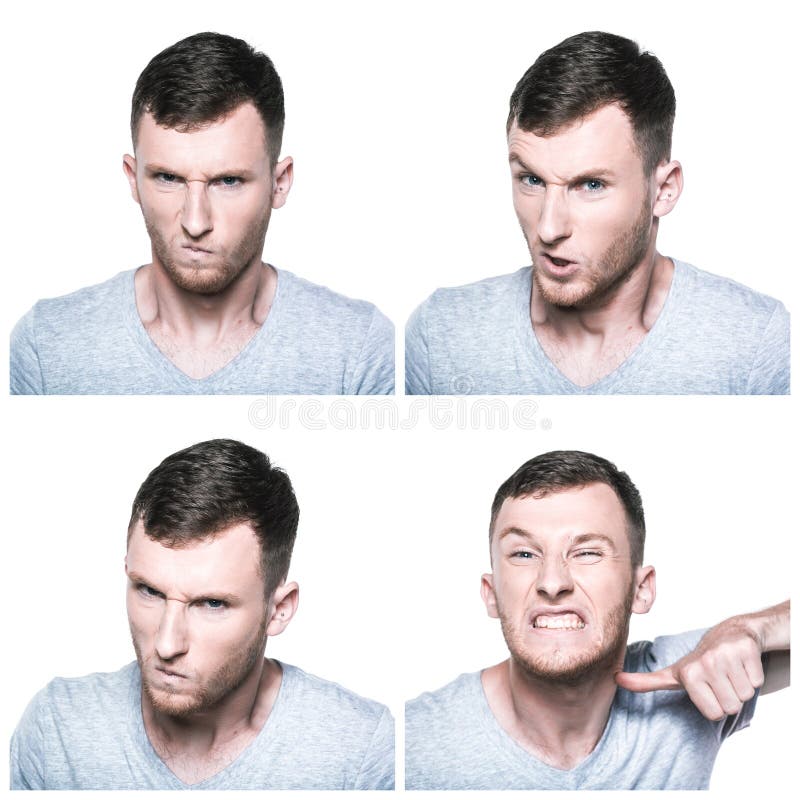 Man face expressions stock photo. Image of male, shouting - 32442496