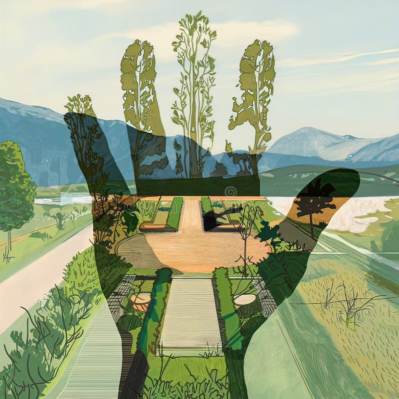 Collage of an Architectural Bureau, Minimalist House and Garden Plan ...