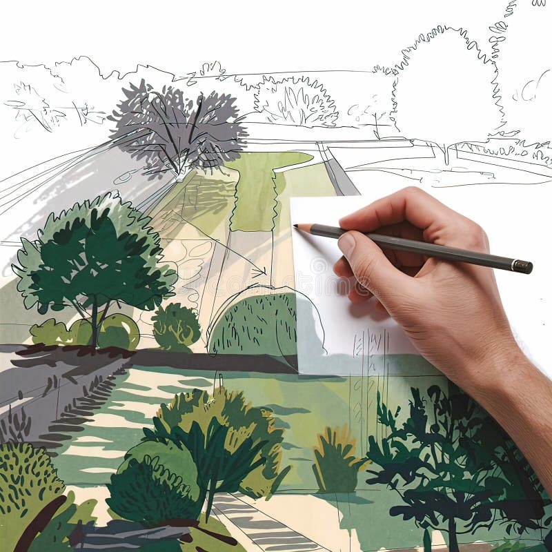 Collage of an Architectural Bureau, Minimalist House and Garden Plan ...