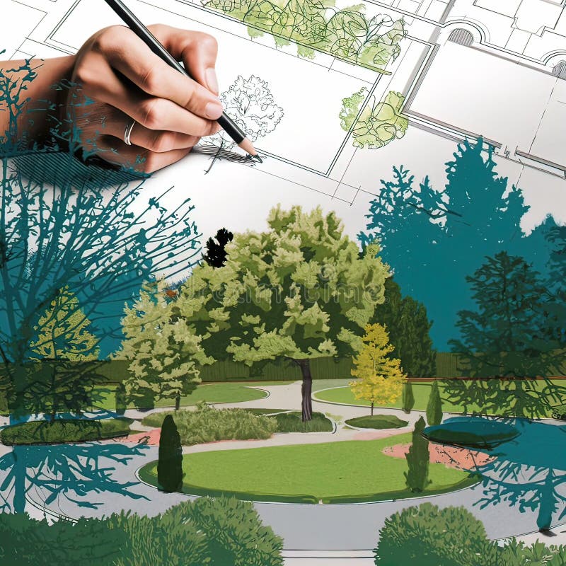 Collage of an Architectural Bureau, Minimalist House and Garden Plan ...