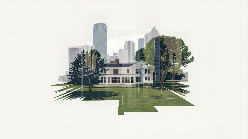 Collage of an Architectural Bureau, Minimalist House and Garden Plan ...
