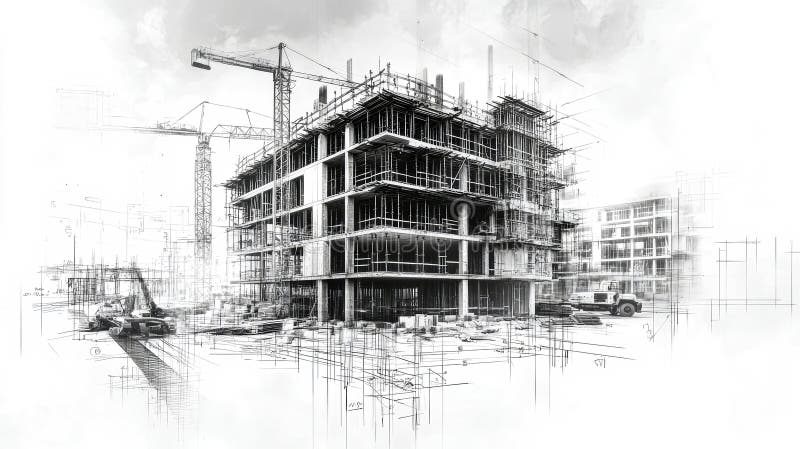 Collage of Architectural Drawings Showcasing the Dynamic Construction ...
