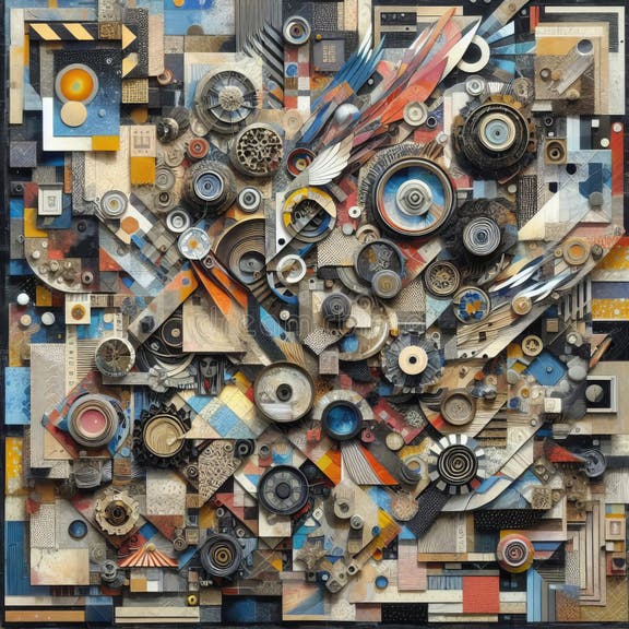 Collage Art a Dynamic and Layered Artwork Assembled from Dife Stock ...