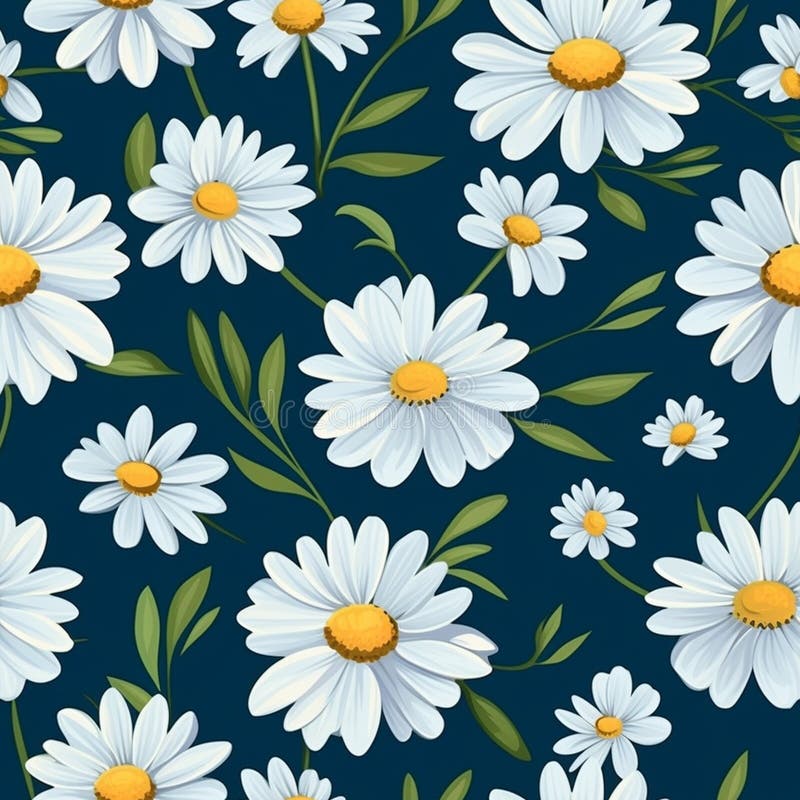 Collage Art with Packaging Mockup with Seamless Daisy Wallpaper Stock ...