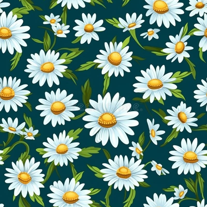 Collage Art with Packaging Mockup with Seamless Daisy Wallpaper Stock ...