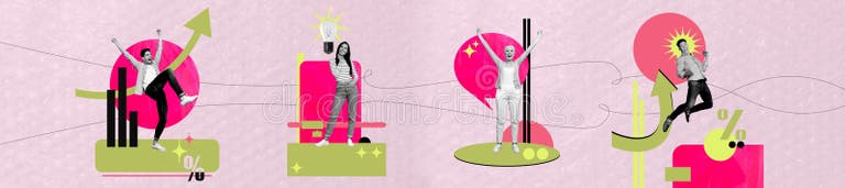 Creative Collage Artwork Featuring Dynamic Design Elements with People ...