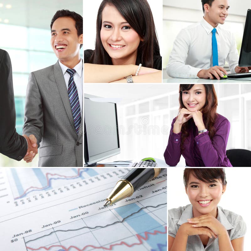 Collage Of Asian Business People Stock Image - Image of collage ...