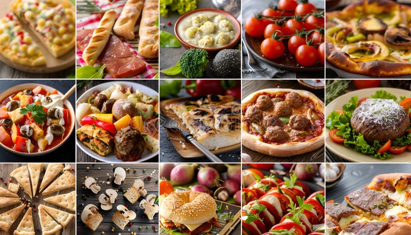 Collage. Assortment of Dishes from Different Countries of the World ...