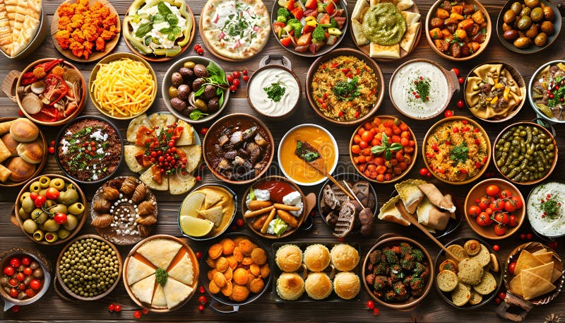 Collage. Assortment of Dishes from Different Countries of the World ...