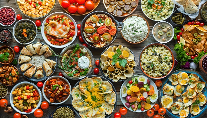 Collage. Assortment of Dishes from Different Countries of the World ...