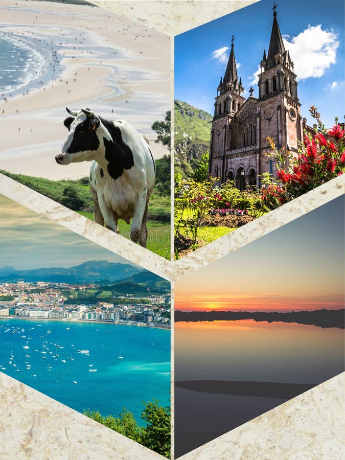 Collage of Asturias Spain Europe Stock Photo - Image of animals ...