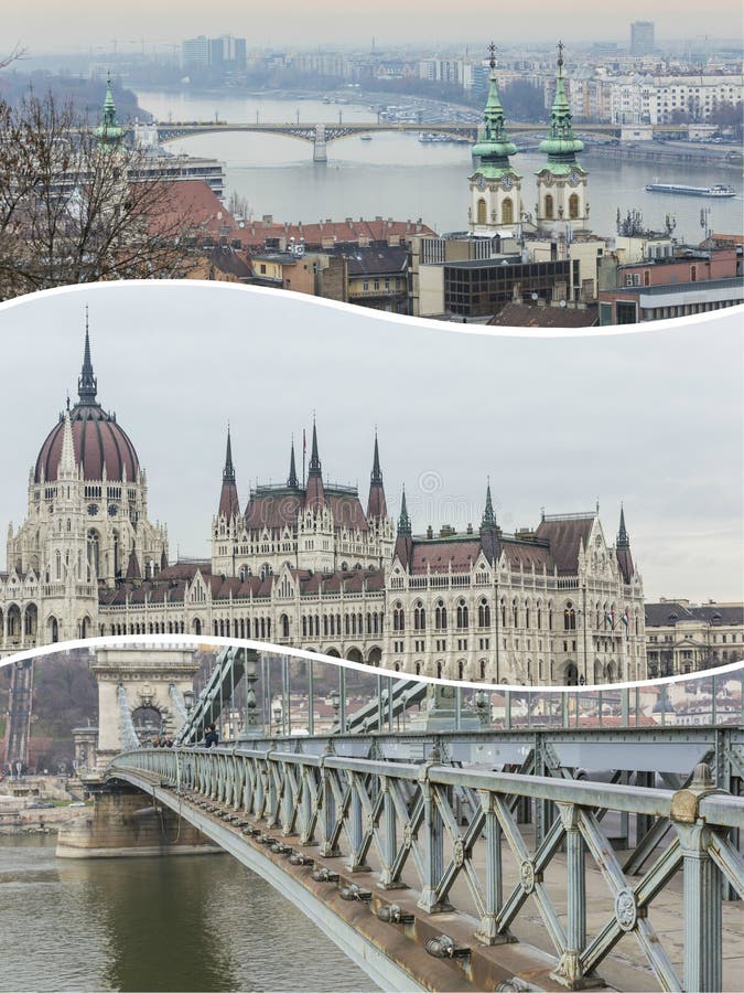 Collage Av Budapest (Ungern) Bilder - Resa Bakgrund (min Pho ...
