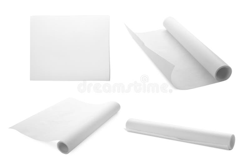 Collage with Baking Paper on White Background Stock Image - Image of ...
