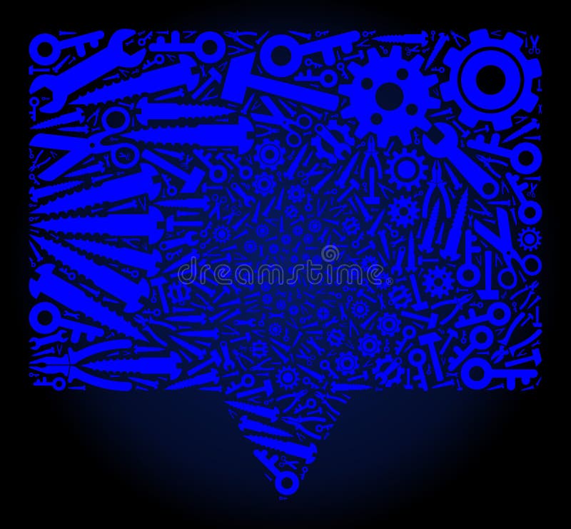 Collage Banner of Repair Tools in Blue Colors Stock Vector ...