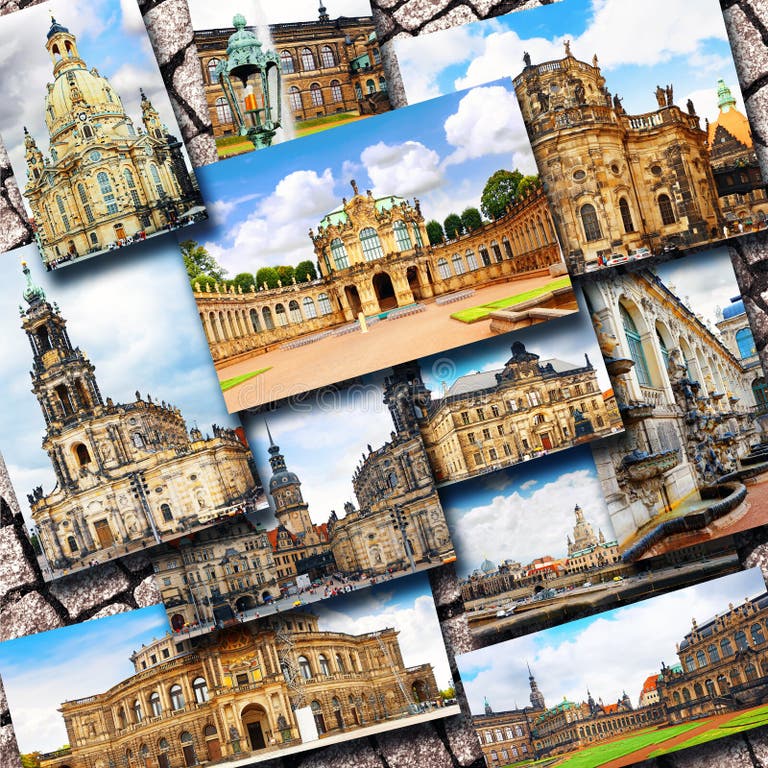 Collage of Beautiful Dresden. Germany. Stock Image - Image of germany ...