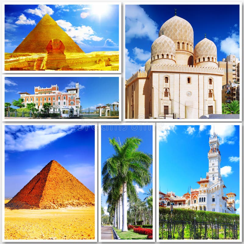 Collage of Beautiful Egypt . Stock Photo - Image of landmark, outdoors ...