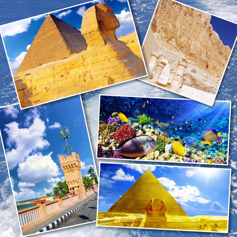 Collage of Beautiful Egypt . Stock Image - Image of nile, hieroglyph ...