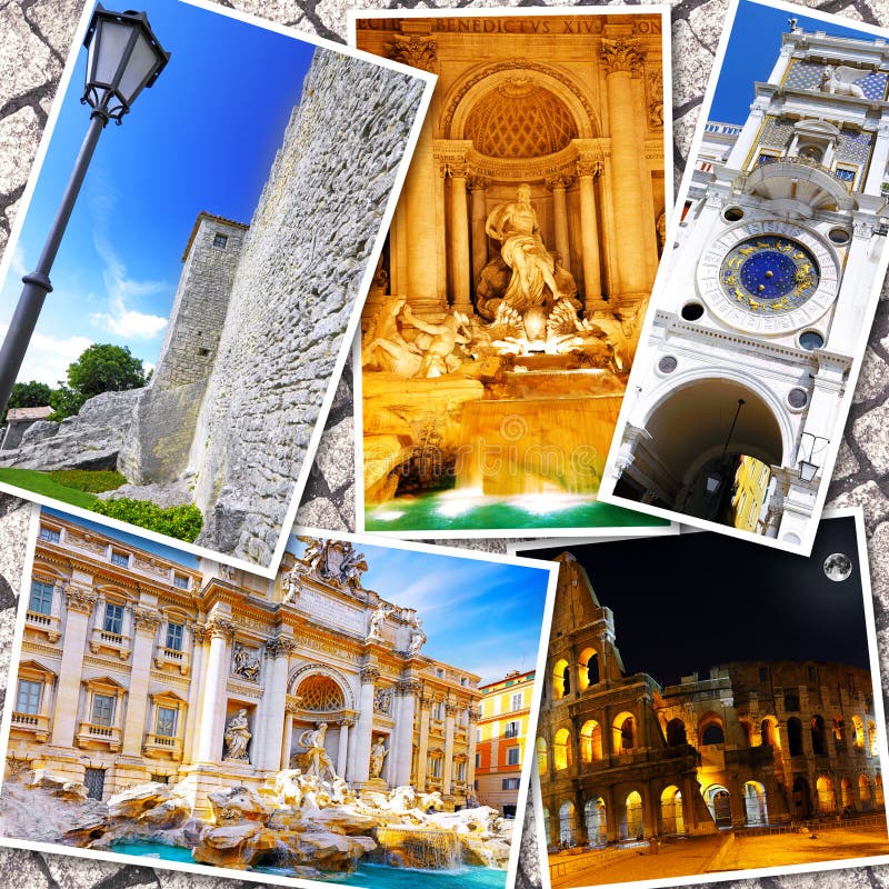 Collage of Beautiful Italy. Stock Photo - Image of mark, italy: 43276872