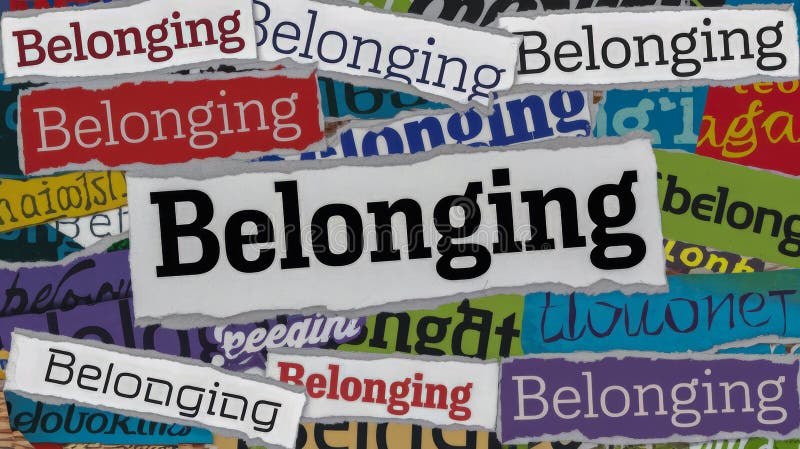 Collage of Belonging Text in Various Fonts Stock Photo - Image of style ...
