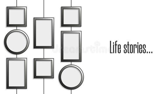 Collage of Blank Wall Frames Circular, Square and Rectangular Shapes ...