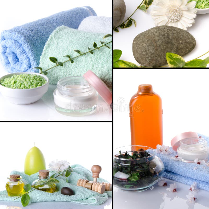 Collage of Body Care and Spa Products Stock Image - Image of beauty ...