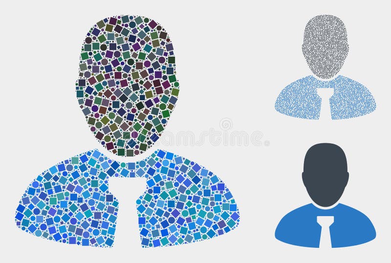 Boss Icon Mosaics of Squares and Circles Stock Vector - Illustration of ...