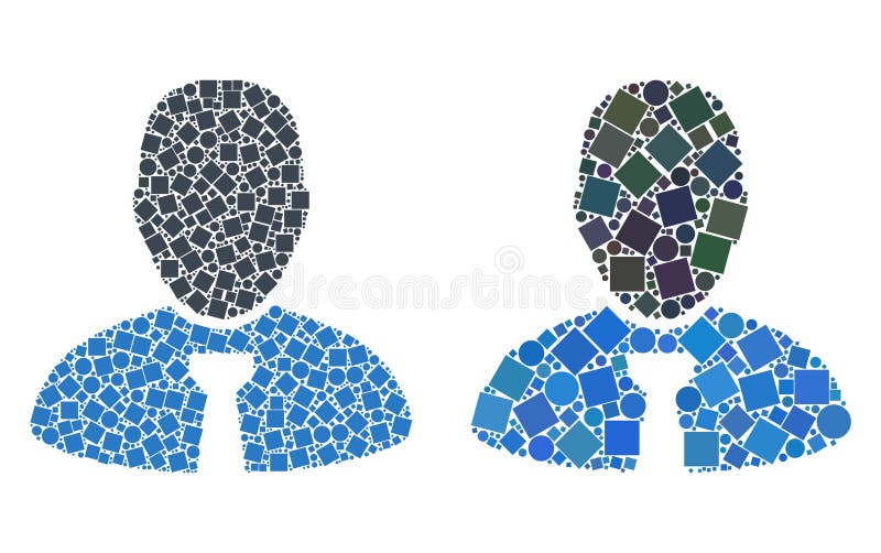 Boss Icon Collages of Squares and Circles Stock Vector - Illustration ...