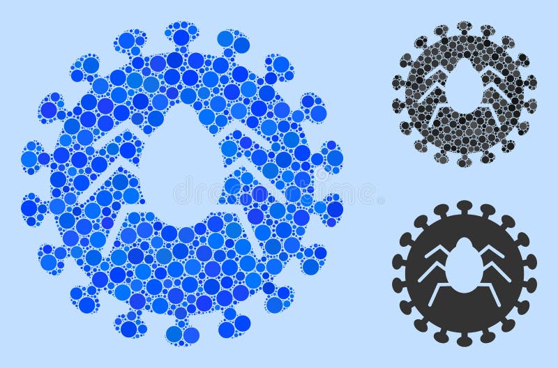 Circle Bug Virus Icon Mosaic Stock Illustration - Illustration of ...