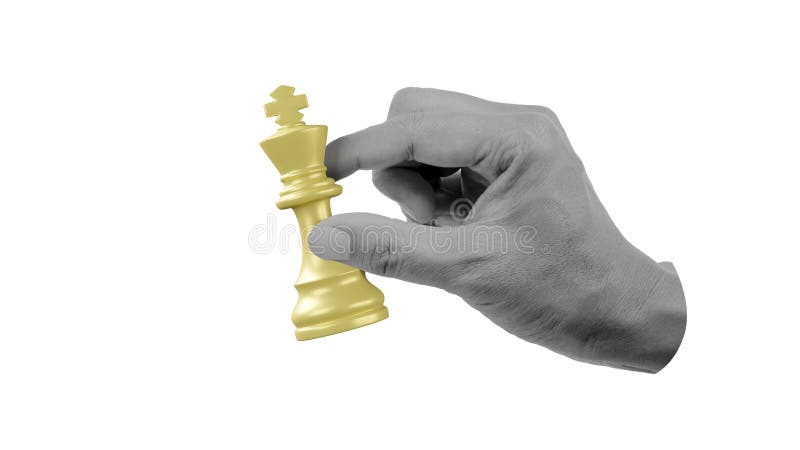 Collage, Business Concept, Hand Holding King, Clipping Path, 3D Render ...