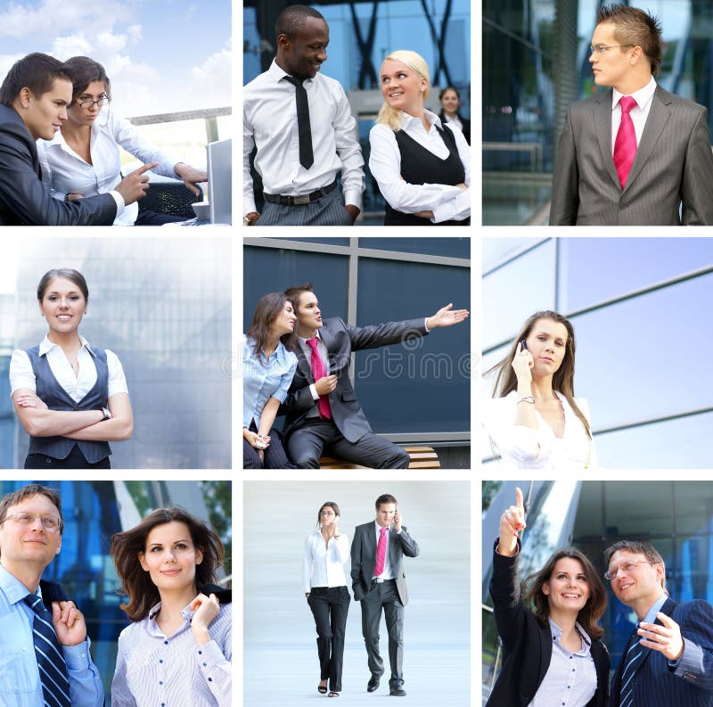 A Collage of Business Images with Young People Stock Image - Image of ...
