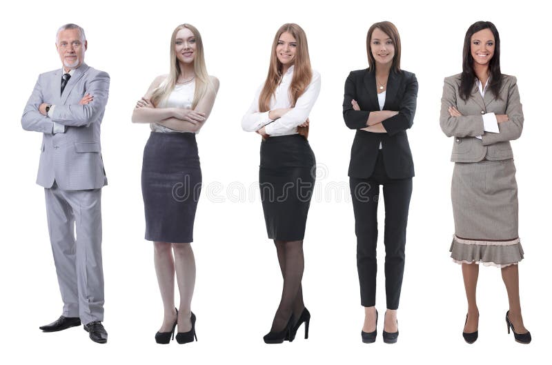 Collage of Business People on White Background Stock Photo - Image of ...