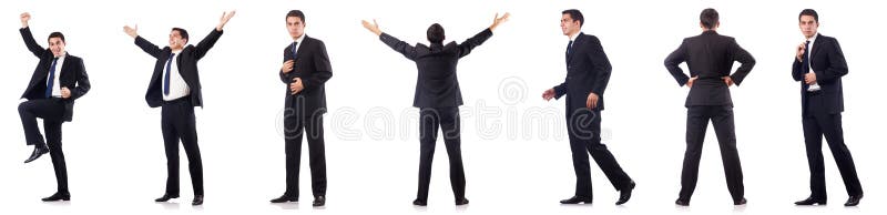 The Collage of Businessman Isolated on White Stock Photo - Image of ...