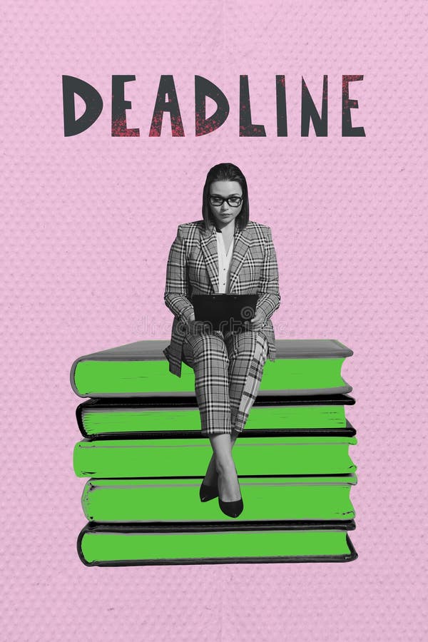 Collage of Busy Person with Book Laptop Smartphone Scissors Tablet ...