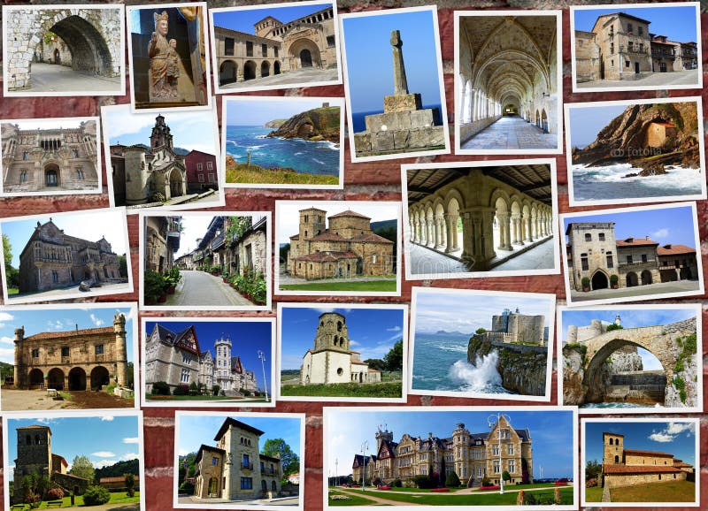 Collage of Cantabria in Spain Stock Image - Image of comillas ...